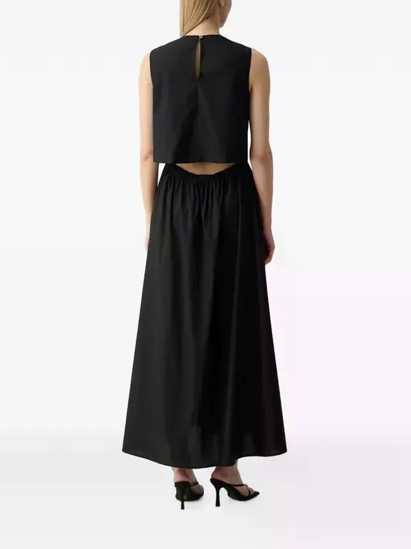 BENETTON Sleeveless Cut-out Maxi Dress - Black
