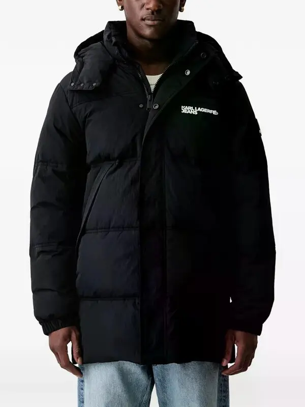 Karl Lagerfeld Quilted Logo-print Jacket - Black