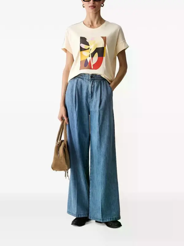 BENETTON Pleated Wide-leg Jeans