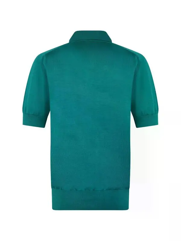 MOORER Action-spp Short-sleeve Knitted Polo Shirt
