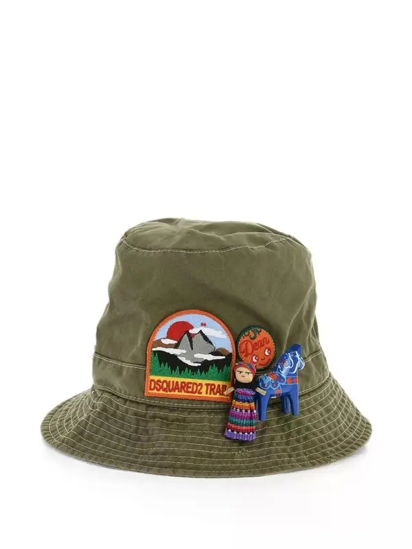 Dsquared2 Patch-detail Gabardine Bucket Hat - Green