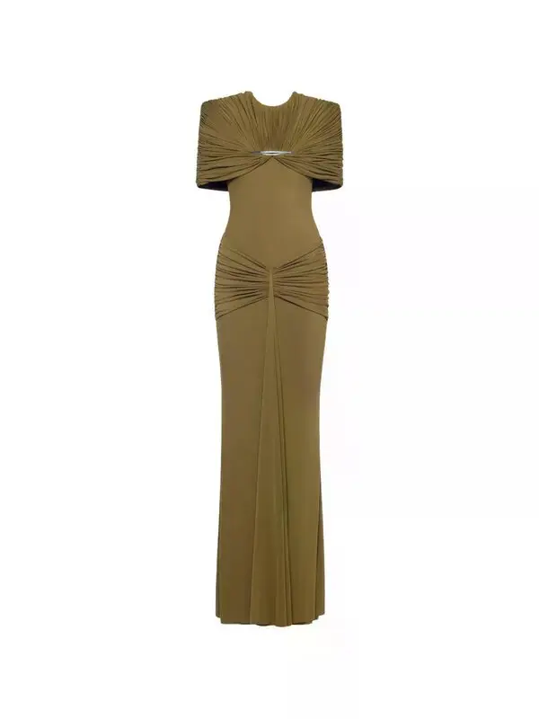 CHATS BY C.DAM Virginia Draped Metal-accented Dress - Green