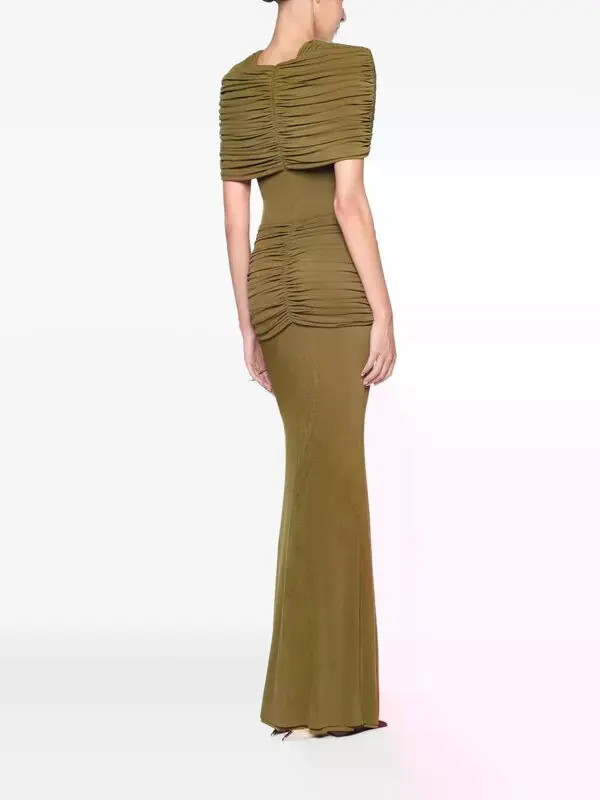 CHATS BY C.DAM Virginia Draped Metal-accented Dress - Green