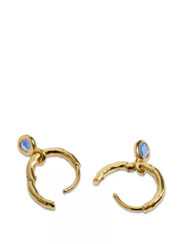 Monica Vinader Gemstone-pendant Hoop Earrings - Gold