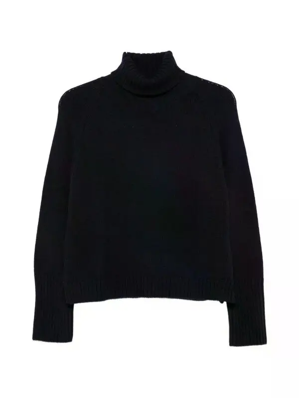BASE Roll-neck Ribbed-trim Sweater - Blue
