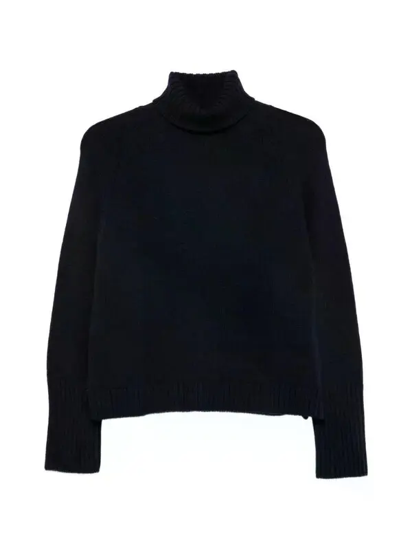 BASE Roll-neck Ribbed-trim Sweater - Blue