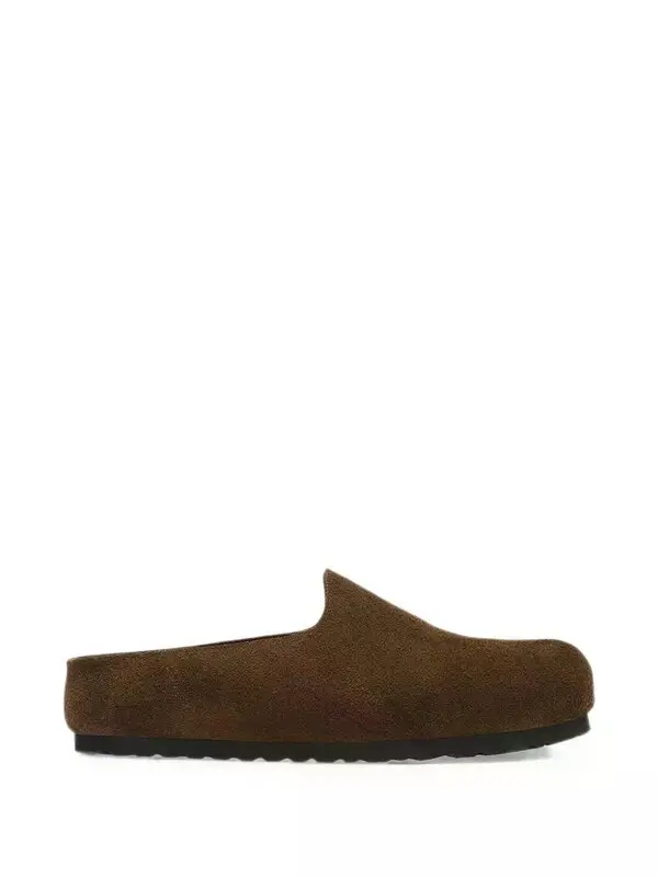 BIRKENSTOCK Suede Slip-on Slippers - Brown
