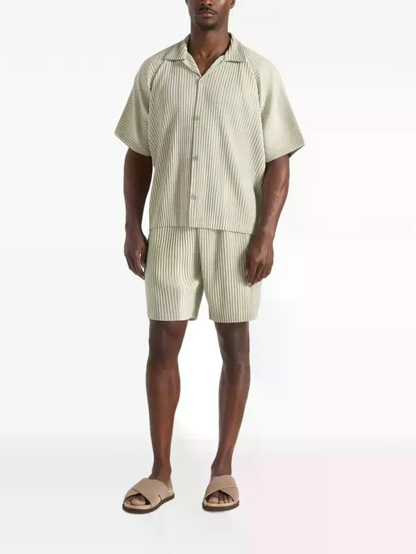 Manière De Voir Justin Pleated Boxy Shirt Sage - Neutrals