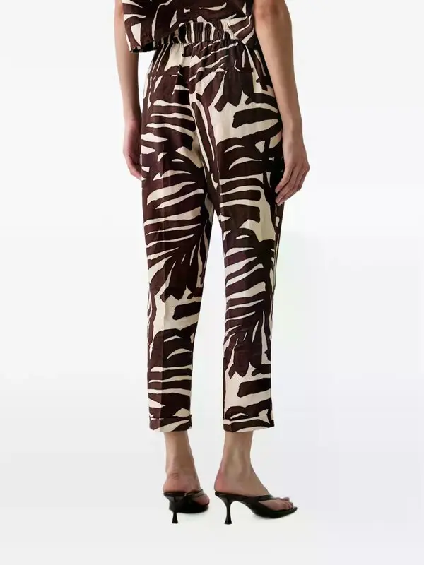 BENETTON Leaf-print Pleated Trousers
