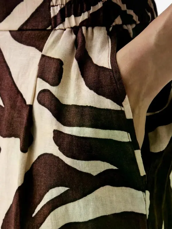 BENETTON Leaf-print Pleated Trousers