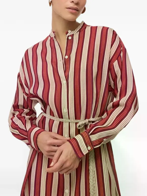 OTTOD'AME Striped Belted Shirt Dress