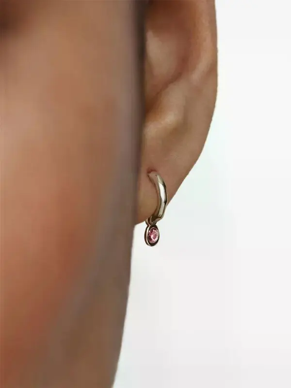 Monica Vinader Hammered Effect Pink Gemstone Earrings