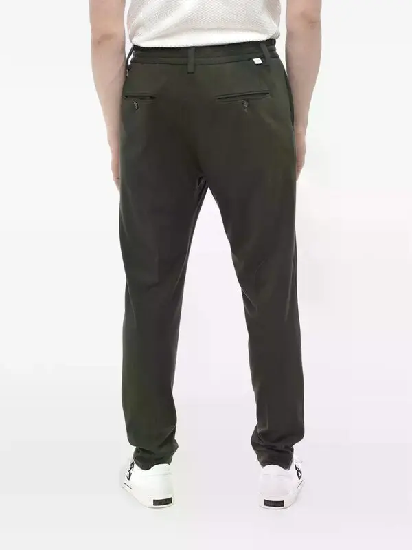 PAOLO PECORA Drawstring Waist Pleated Trousers - Green