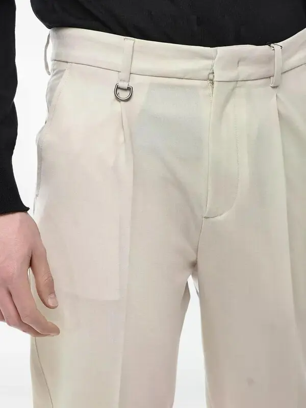 PAOLO PECORA Single-pleat Turn-up Trousers