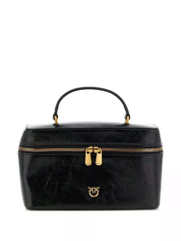 Pinko Love Birds Crumpled-effect Tote Bag - Black