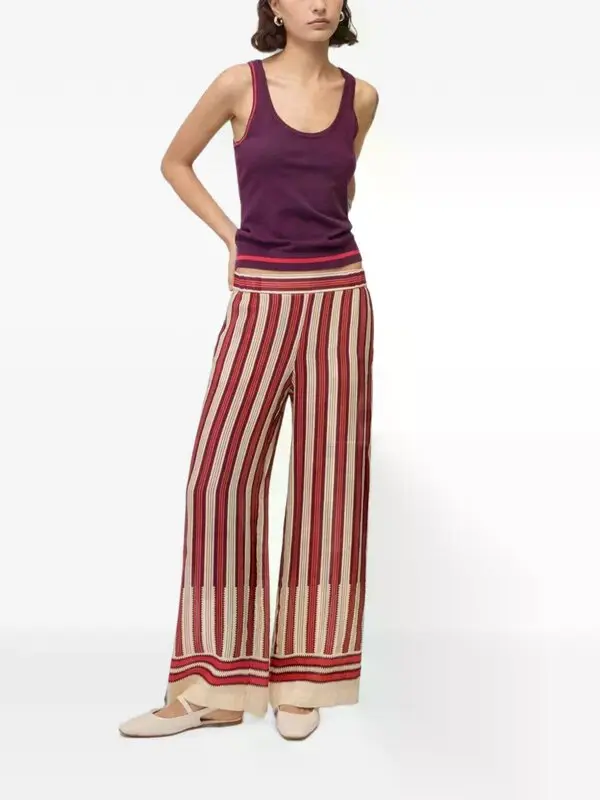 OTTOD'AME Striped Wide-leg Trousers