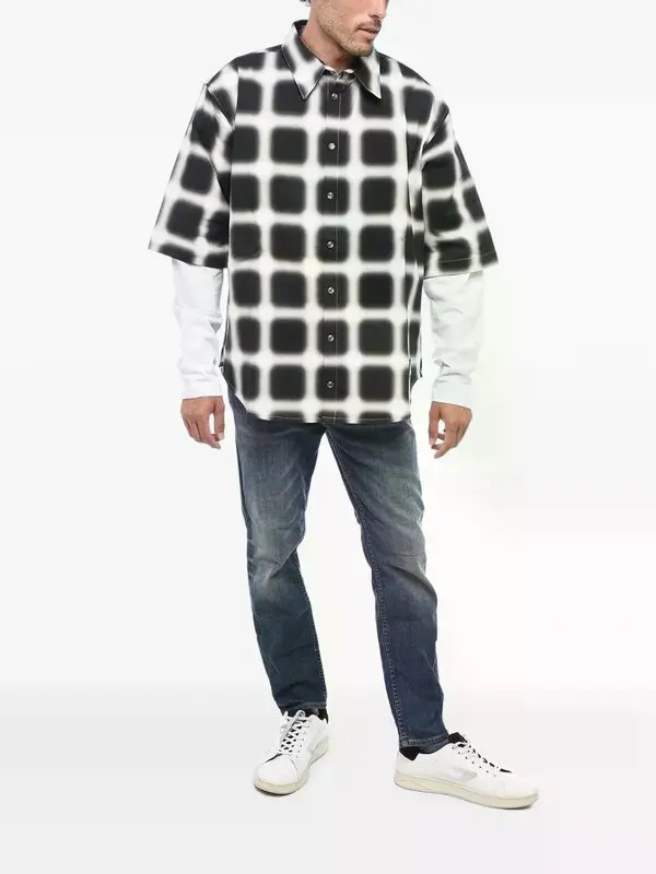 COUNTY OF MILAN Blurred-check Layered Shirt