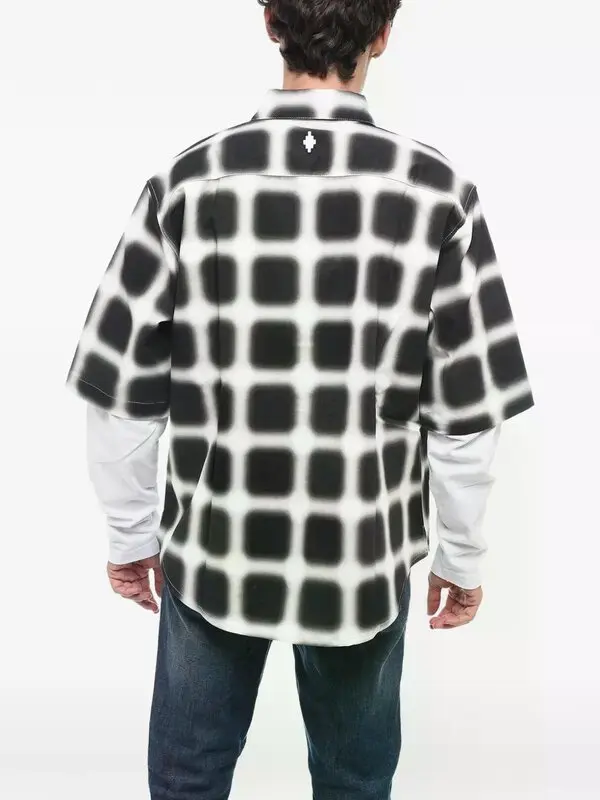 COUNTY OF MILAN Blurred-check Layered Shirt