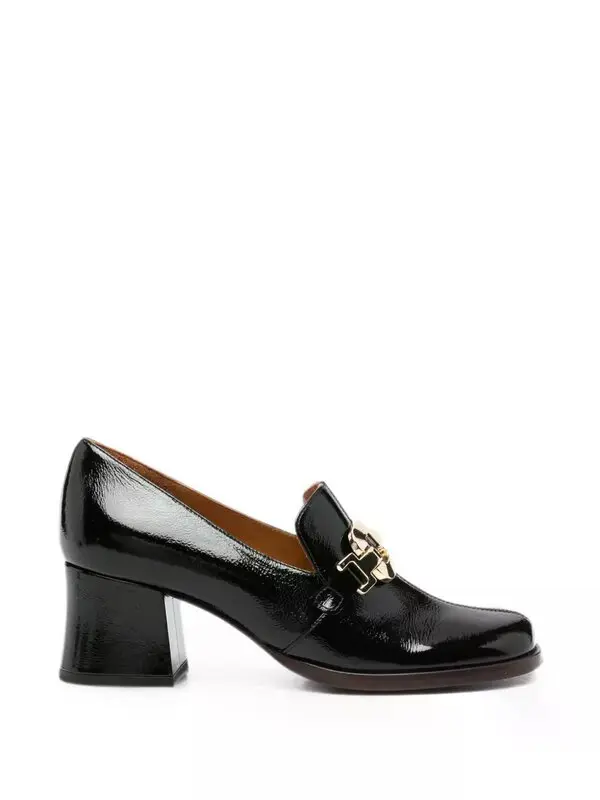Chie Mihara Teil Buckle-detail Patent Loafers - Black