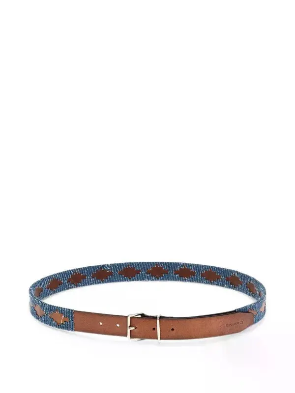 Dsquared2 Denim-panel Leather Belt - Brown