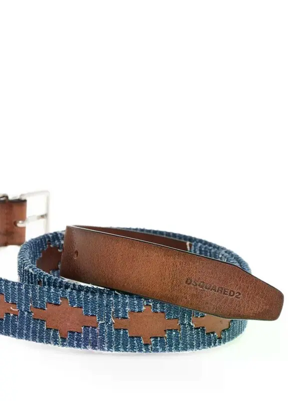Dsquared2 Denim-panel Leather Belt