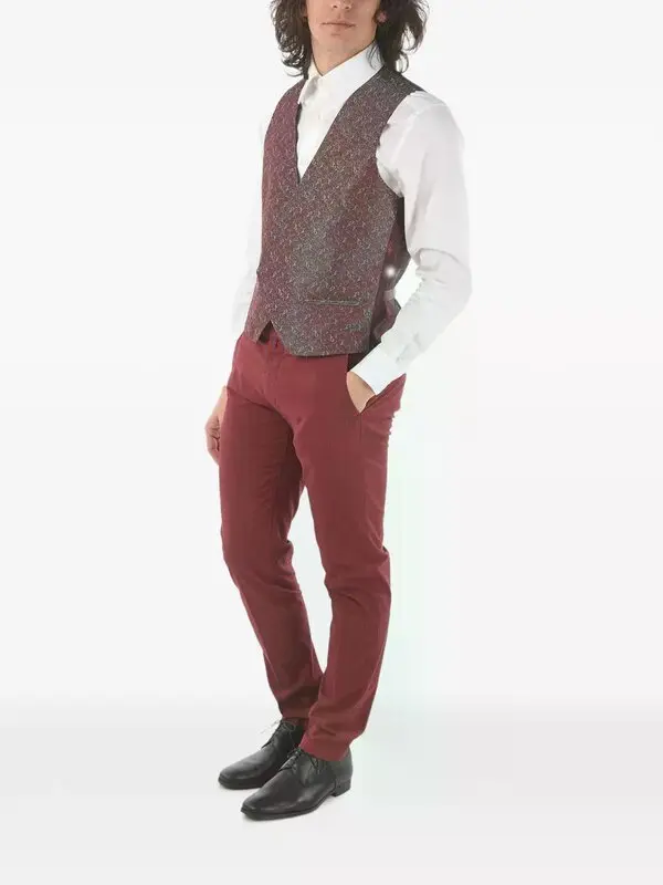 Corneliani Double-breasted Silk Waistcoat - Red