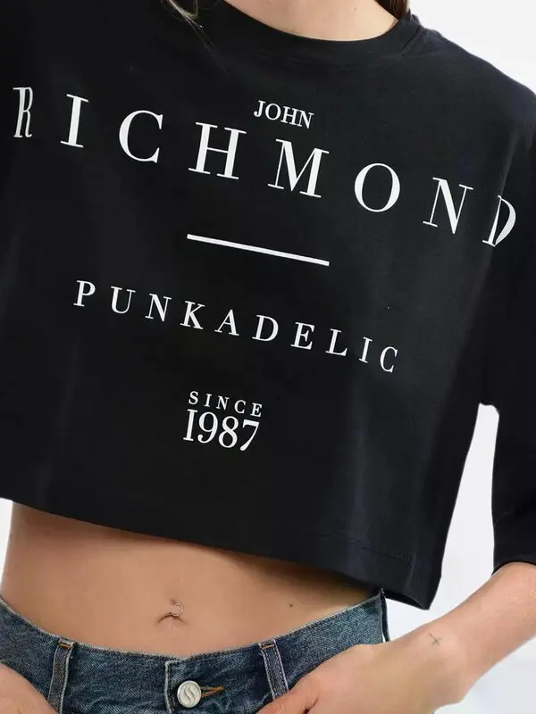 John Richmond Logo Print Cropped T-shirt