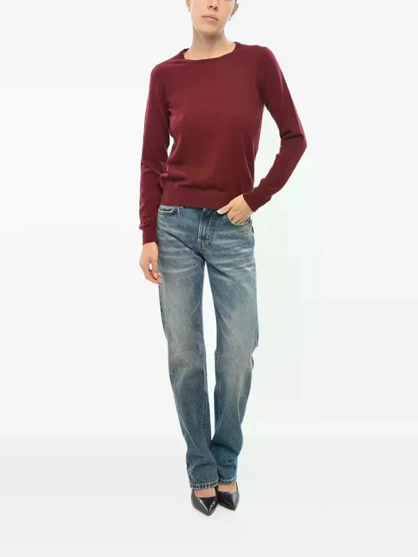 Malo Crew Neck Long Sleeve Sweater - Red