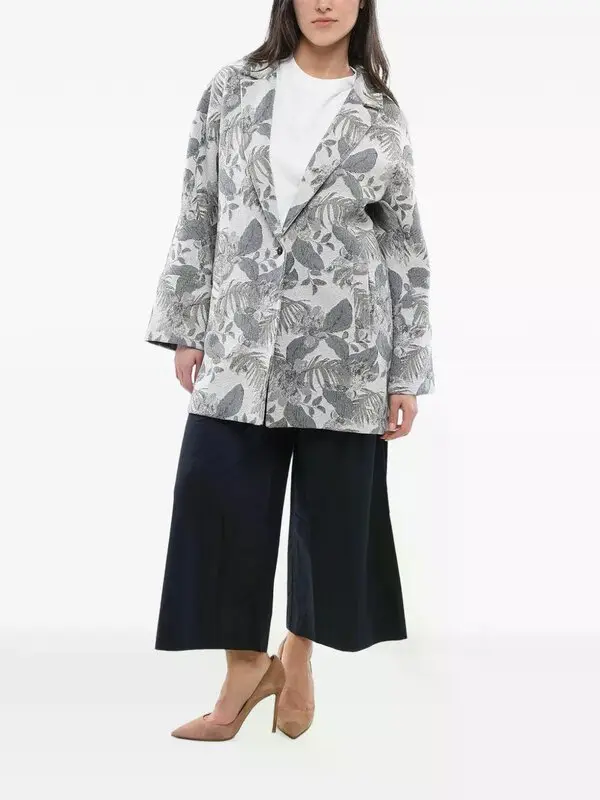 Woolrich Floral-print Jacquard Coat - Grey