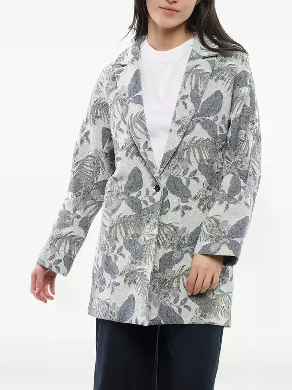 Woolrich Floral-print Jacquard Coat - Grey