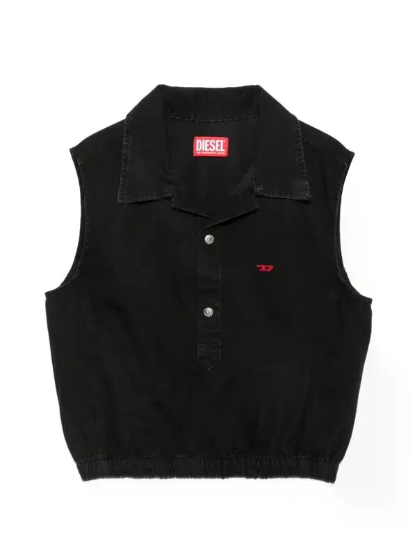 DIESEL® De-drey Cropped Sleeveless Top - Black