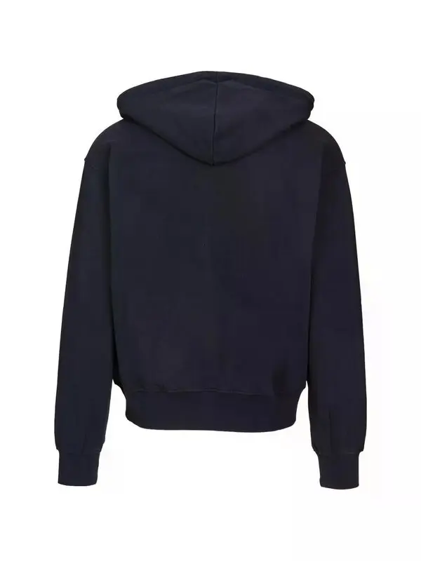 Drole De Monsieur Slogan-print Zip-up Hoodie - Blue