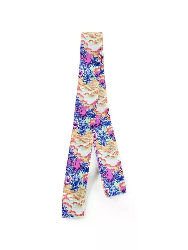 Dsquared2 Hawaii-print Silk Scarf - Neutrals