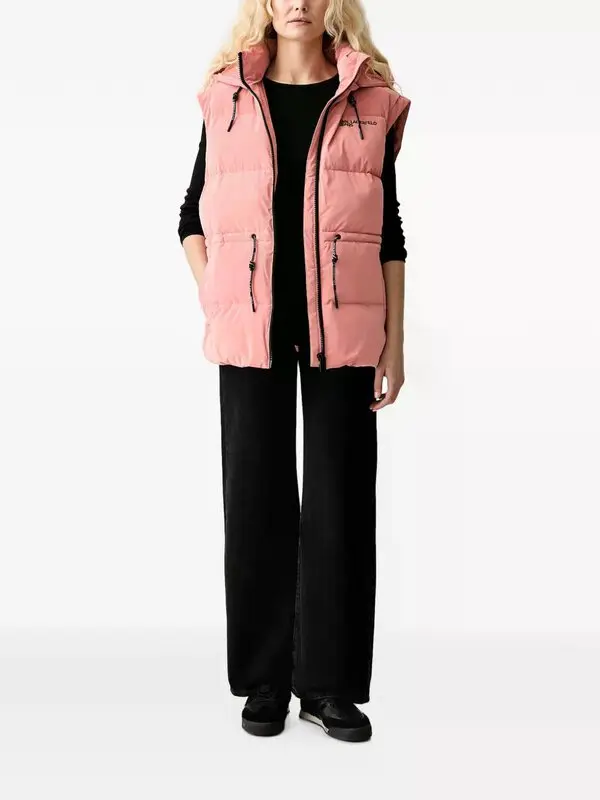 Karl Lagerfeld Padded Hooded Gilet - Pink