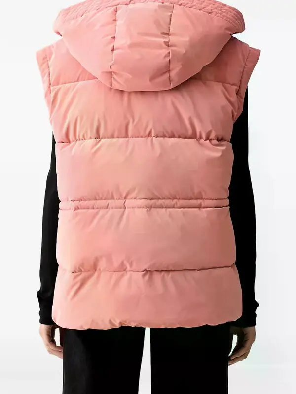 Karl Lagerfeld Padded Hooded Gilet - Pink