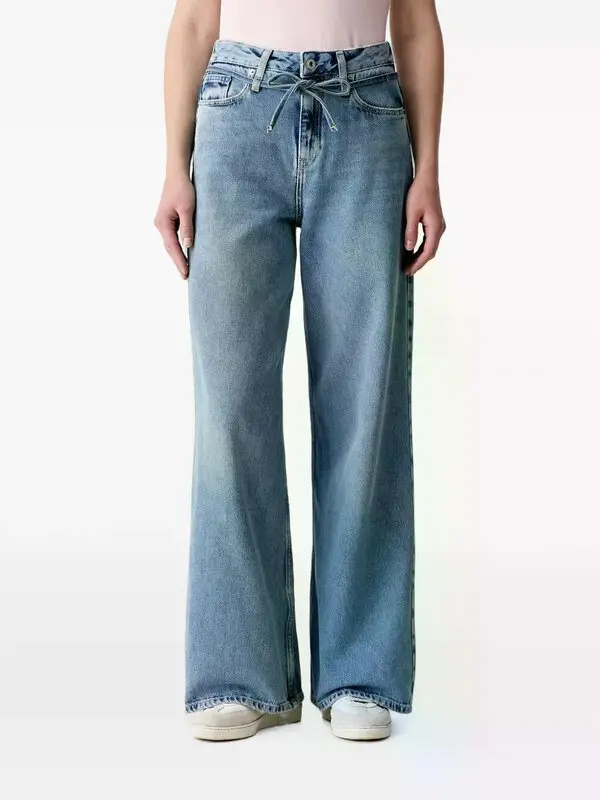 Karl Lagerfeld Tie-fastening Wide-leg Jeans - Blue