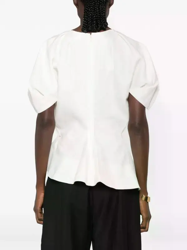 Khaite Asymmetrical Peplum Blouse - White