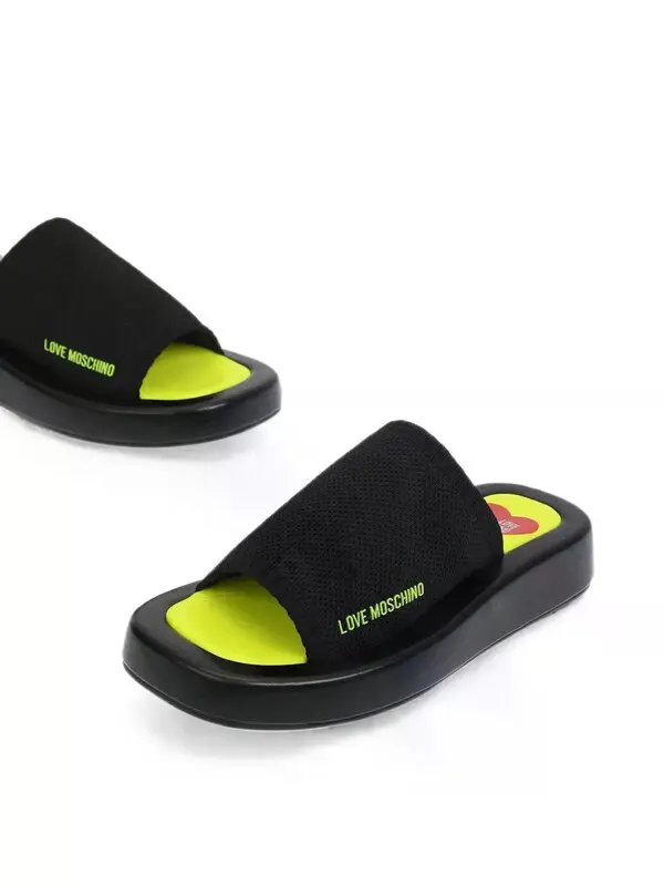 Moschino Logo Knit Slide Sandals