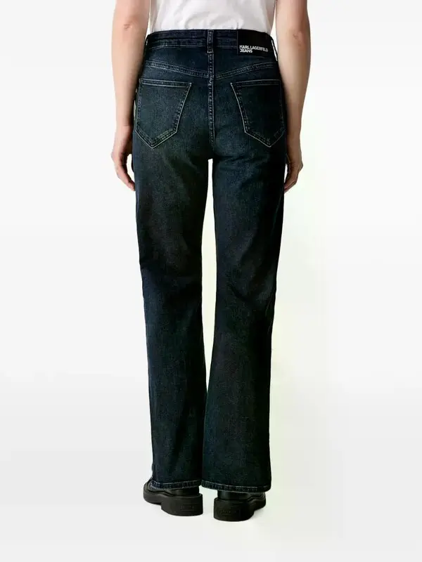 Karl Lagerfeld Straight Leg Jeans With Logo Patch