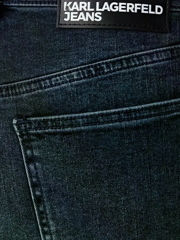 Karl Lagerfeld Straight Leg Jeans With Logo Patch