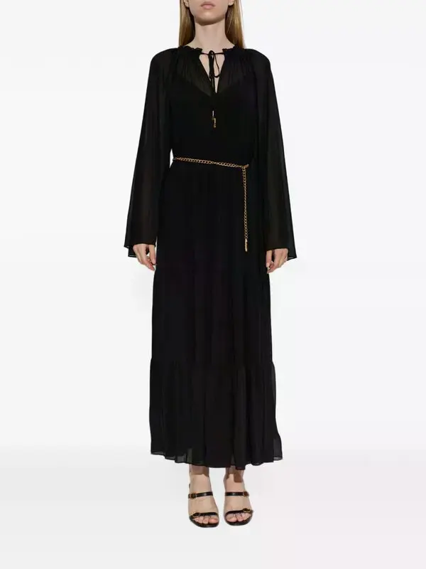 Michael Kors Tiered Maxi Dress With Chain Belt