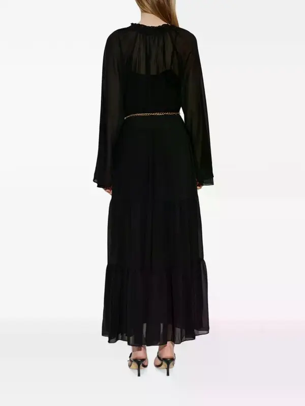 Michael Kors Tiered Maxi Dress With Chain Belt