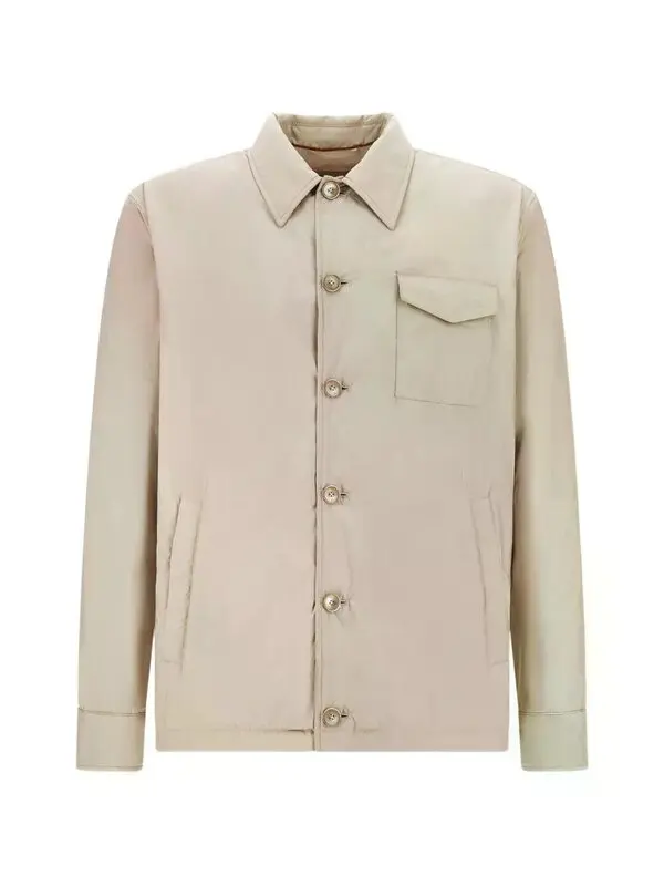 Herno Suede-effect Padded Jacket - Neutrals