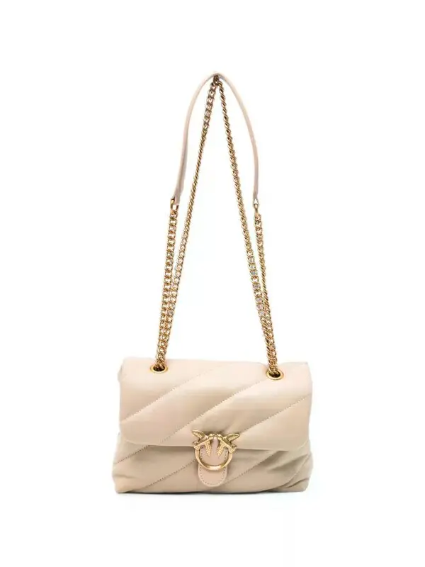 Pinko Love Puff Quilted Leather Tote Bag - Neutrals