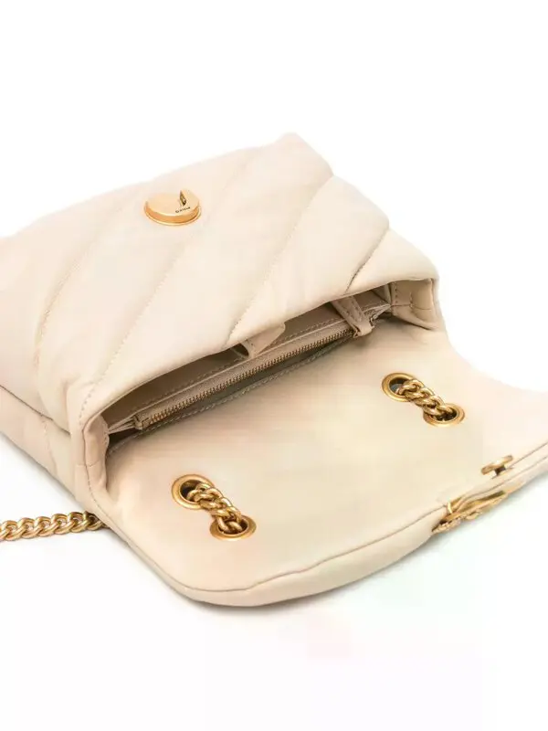 Pinko Love Puff Quilted Leather Tote Bag - Neutrals