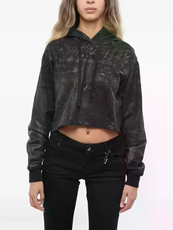 DIESEL® Glitter Effect Cropped Hoodie