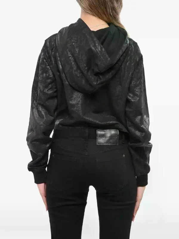 DIESEL® Glitter Effect Cropped Hoodie