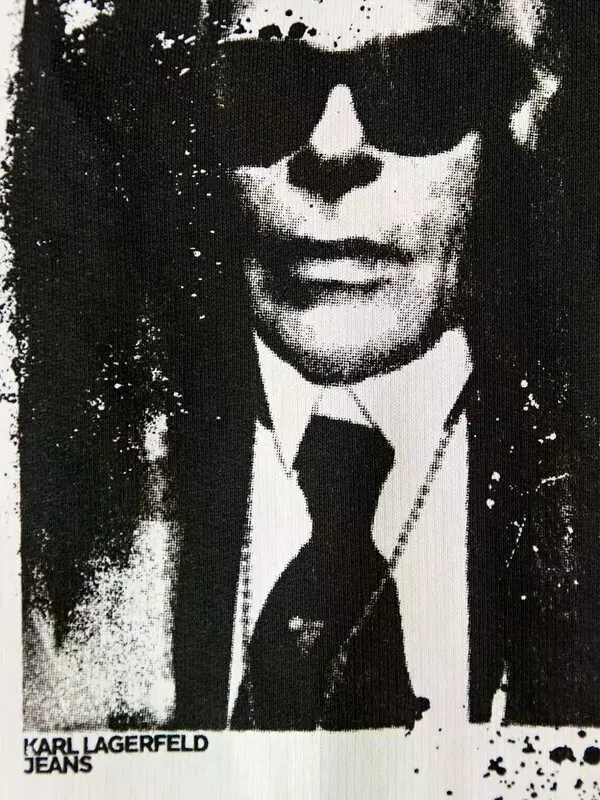 Karl Lagerfeld Portrait Print Crew Neck Sweater
