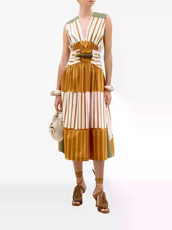Silvia Tcherassi Striped Midi Dress