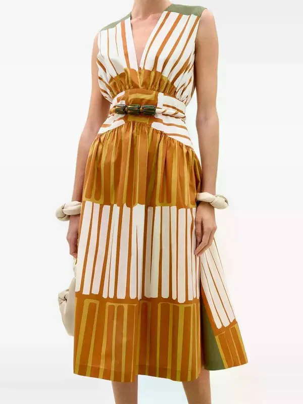 Silvia Tcherassi Striped Midi Dress